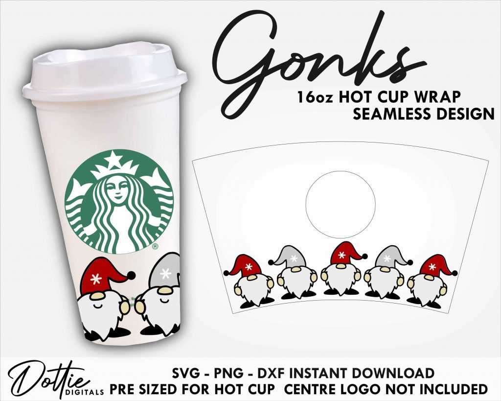 Dottie Digitals - Christmas Gonks Starbucks Cup SVG Xmas Gonk Elves Hot ...