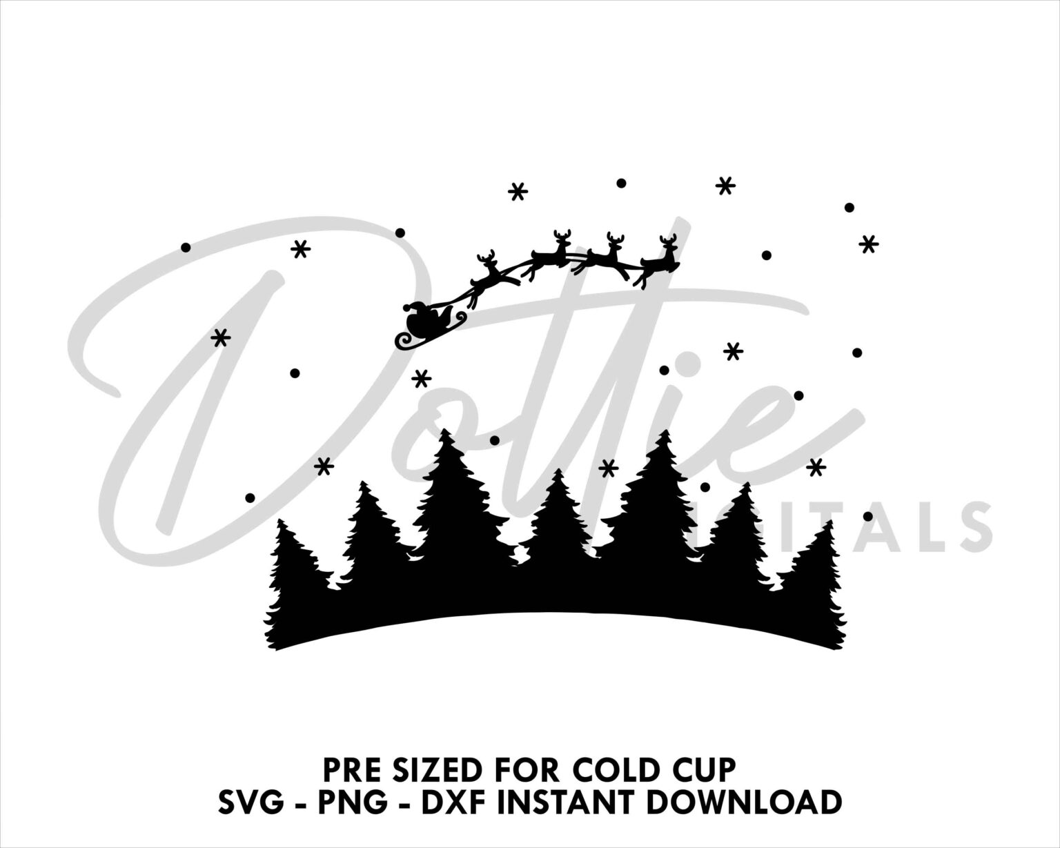 Dottie Digitals - Festive Trees Starbucks Cold Cup SVG PNG DXF ...
