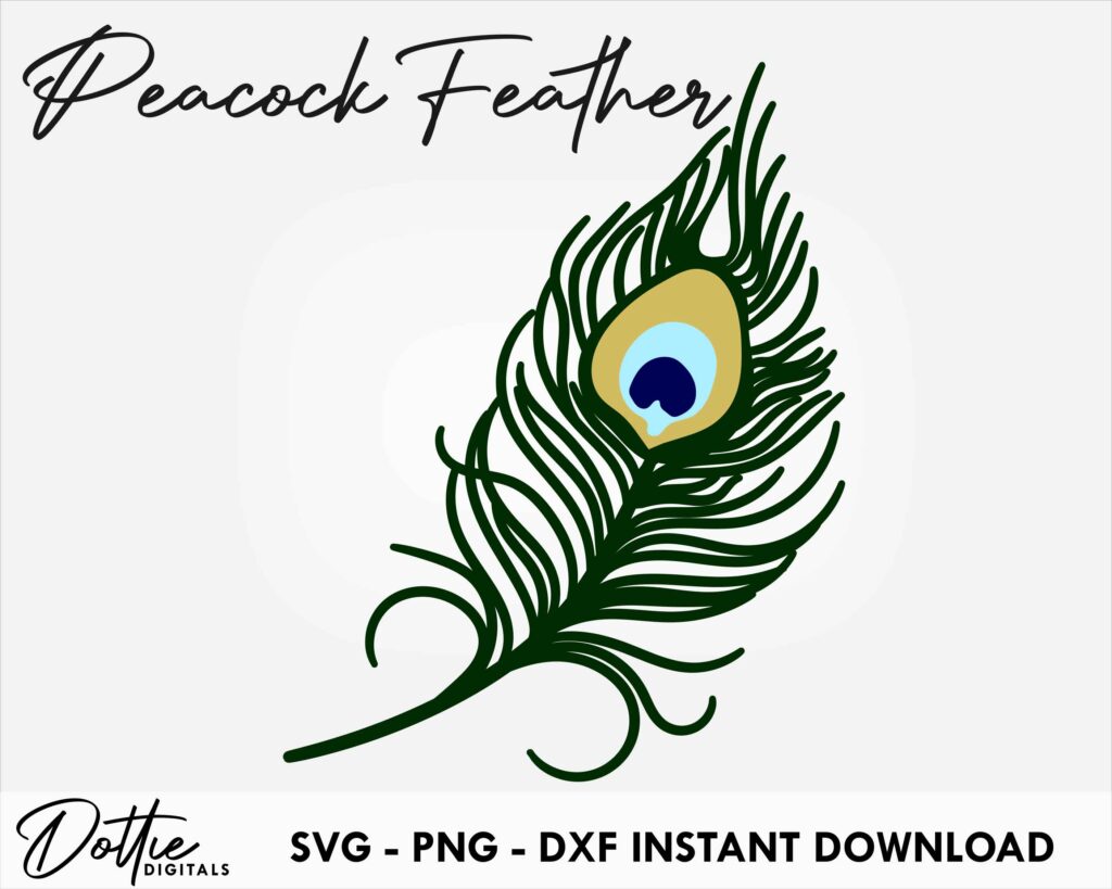 Dottie Digitals - Peacock Feather SVG PNG DXF Exotic Bird Feathers ...