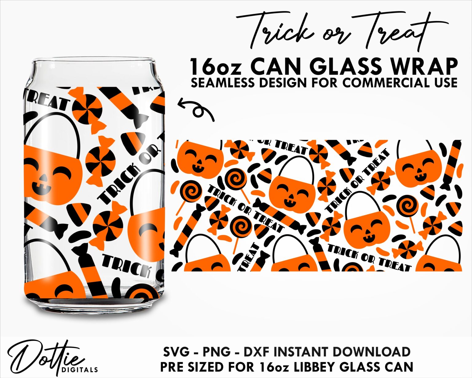 Dottie Digitals - Cowboy Hat Pumpkin Halloween 16oz Glass Can Cut File ...