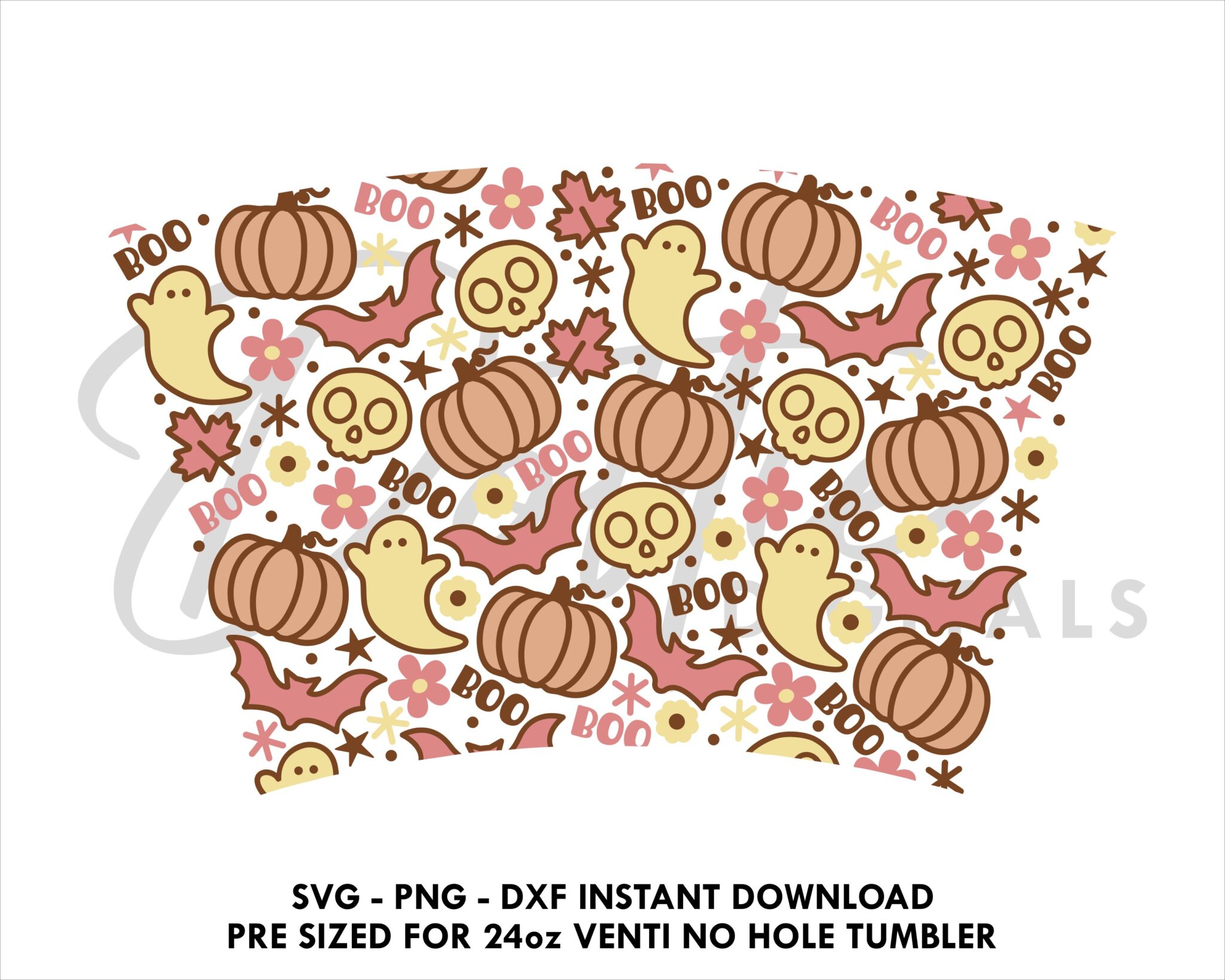 Dottie Digitals - Halloween Spooky Flower Ghosts Starbucks Cold Cup No ...