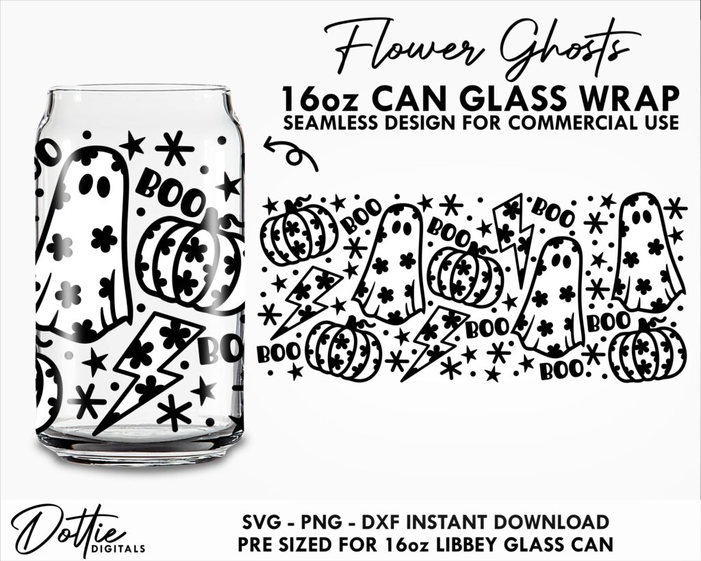 Dottie Digitals - Cowboy Hat Pumpkin Halloween 16oz Glass Can Cut File ...