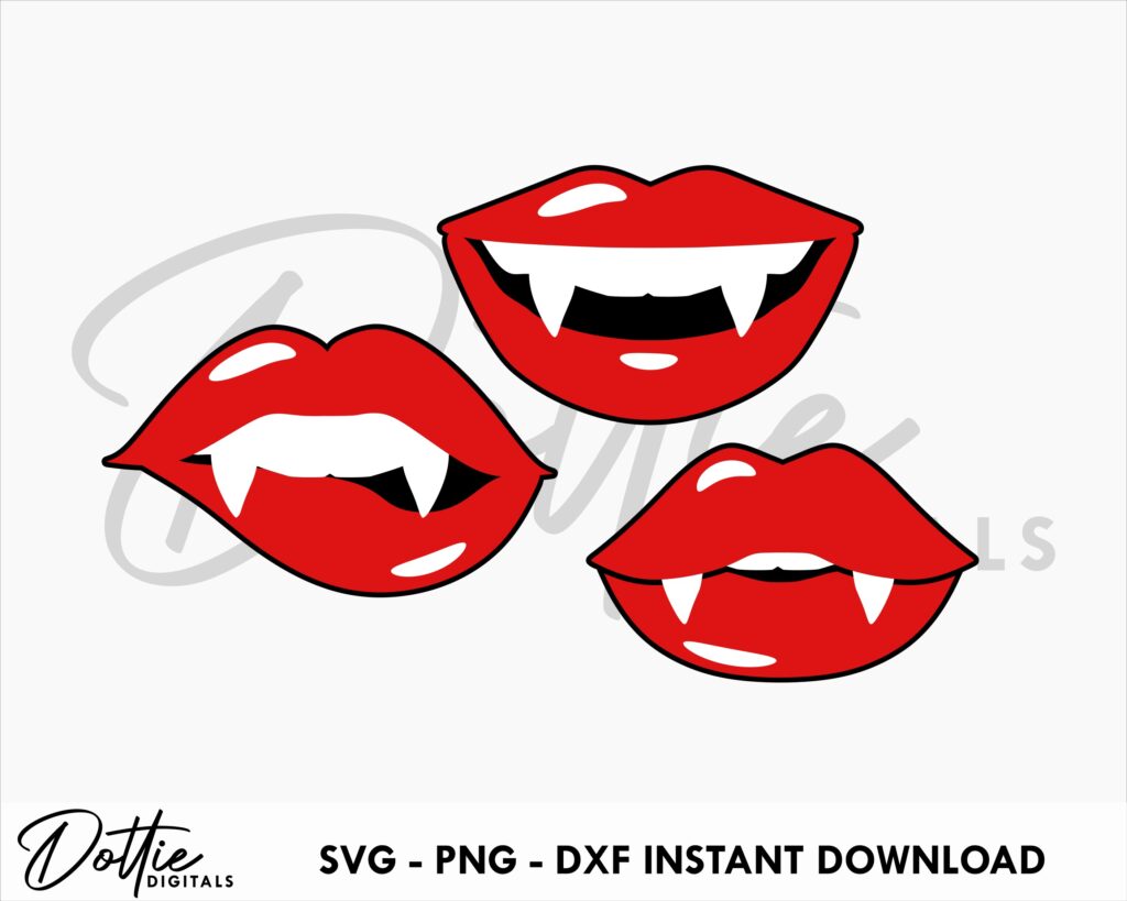 Dottie Digitals - Halloween Vampire Teeth Mouth SVG PNG DXF Sublimation ...