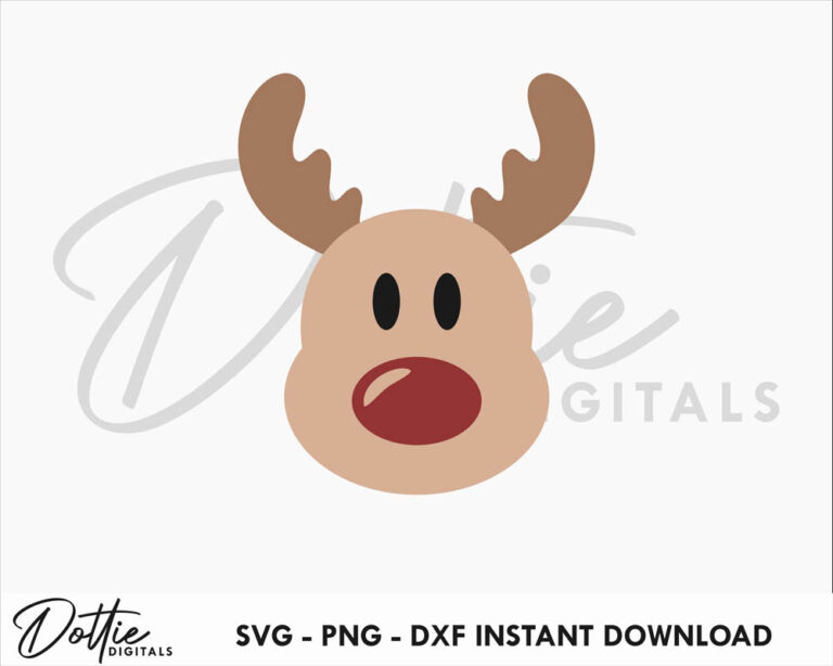 Dottie Digitals - Cute Rudolph Reindeer SVG PNG DXF Sublimation Sticker ...