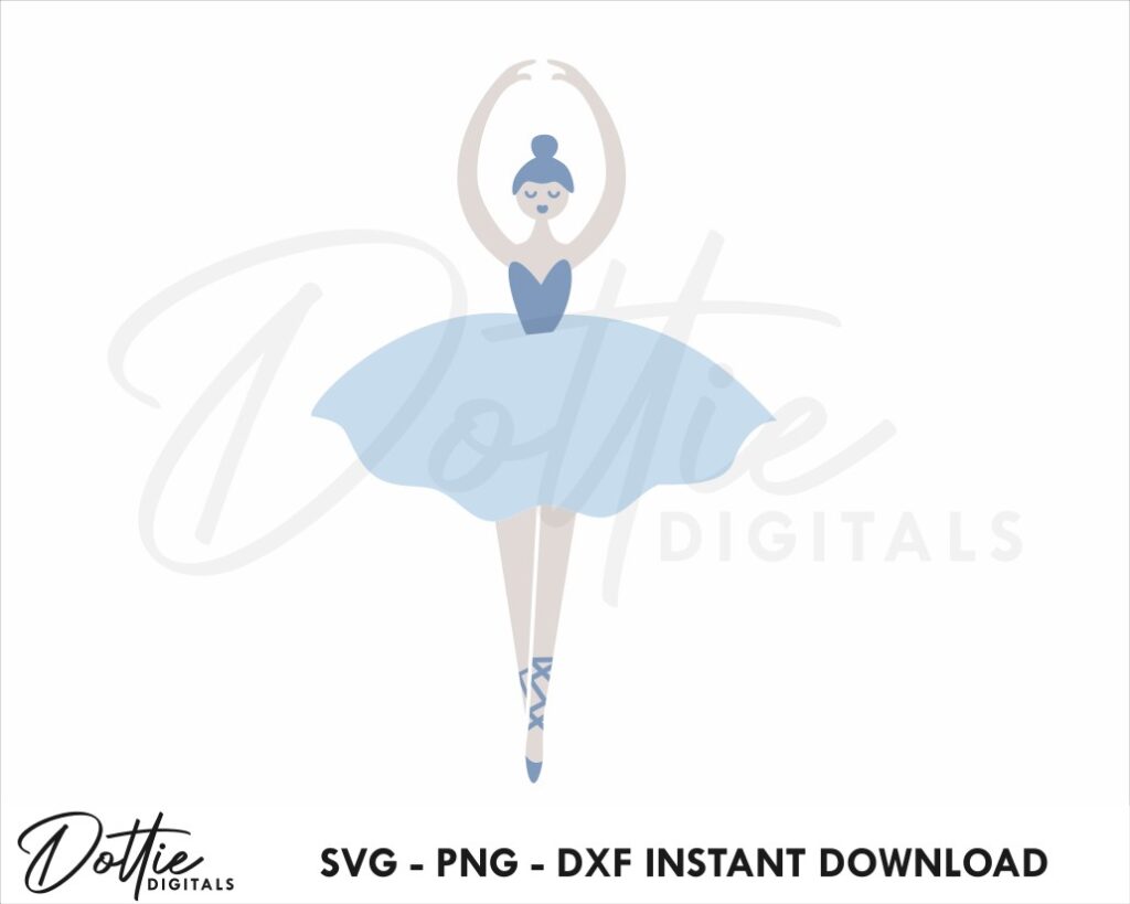 Ballerina On Pointe craft cutting SVG PNG vector file