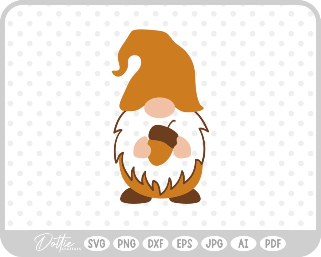 Dottie Digitals - Fall Autumn Gonk Gnome With Acorn Thanksgiving SVG ...